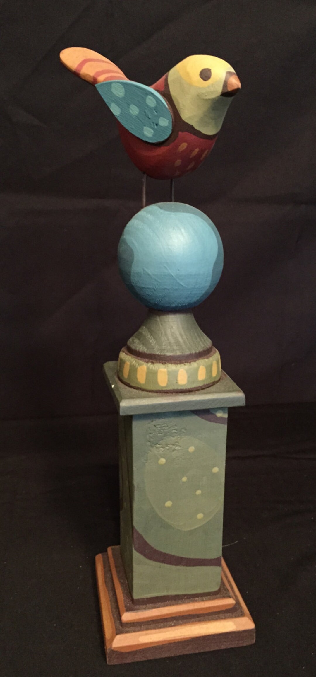 Hand Carved Bird Finial - Etsy