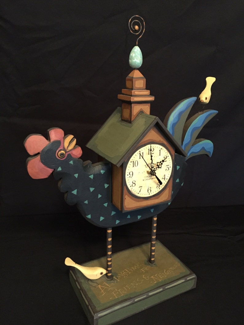 Wood Rooster Clock - Etsy