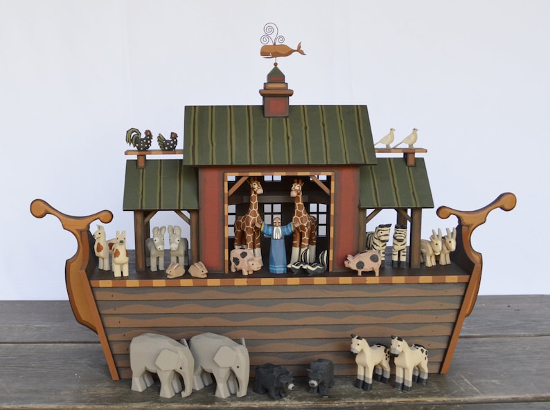 Handmade Wooden Noah's Ark Wood Noah's Ark Hand - Etsy