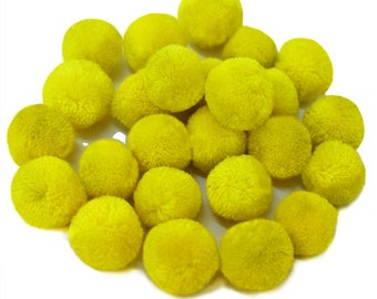Yellow pom poms | Etsy