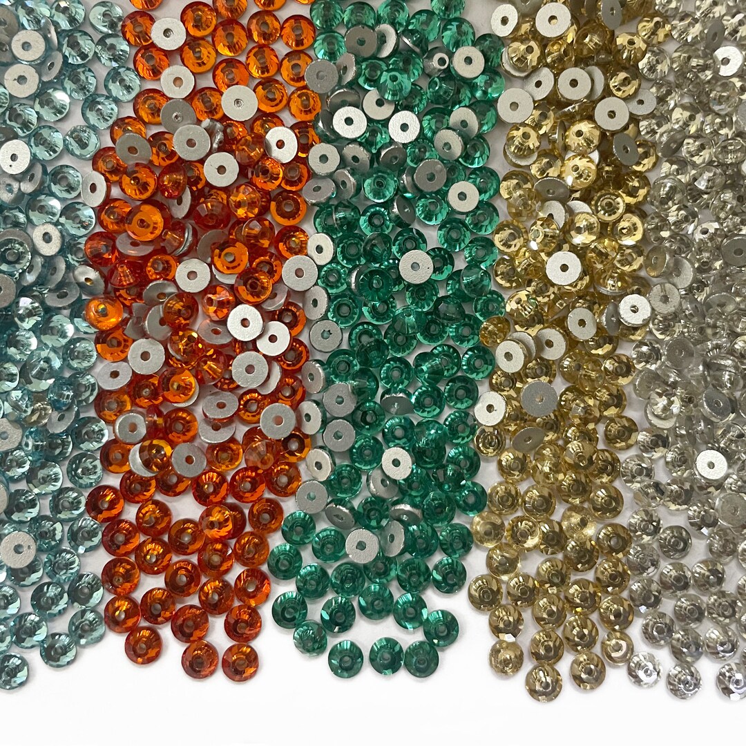 Sew on Crystals Centre Hole Flat 4MM Round Glass Rhinestones Combo 720 ...