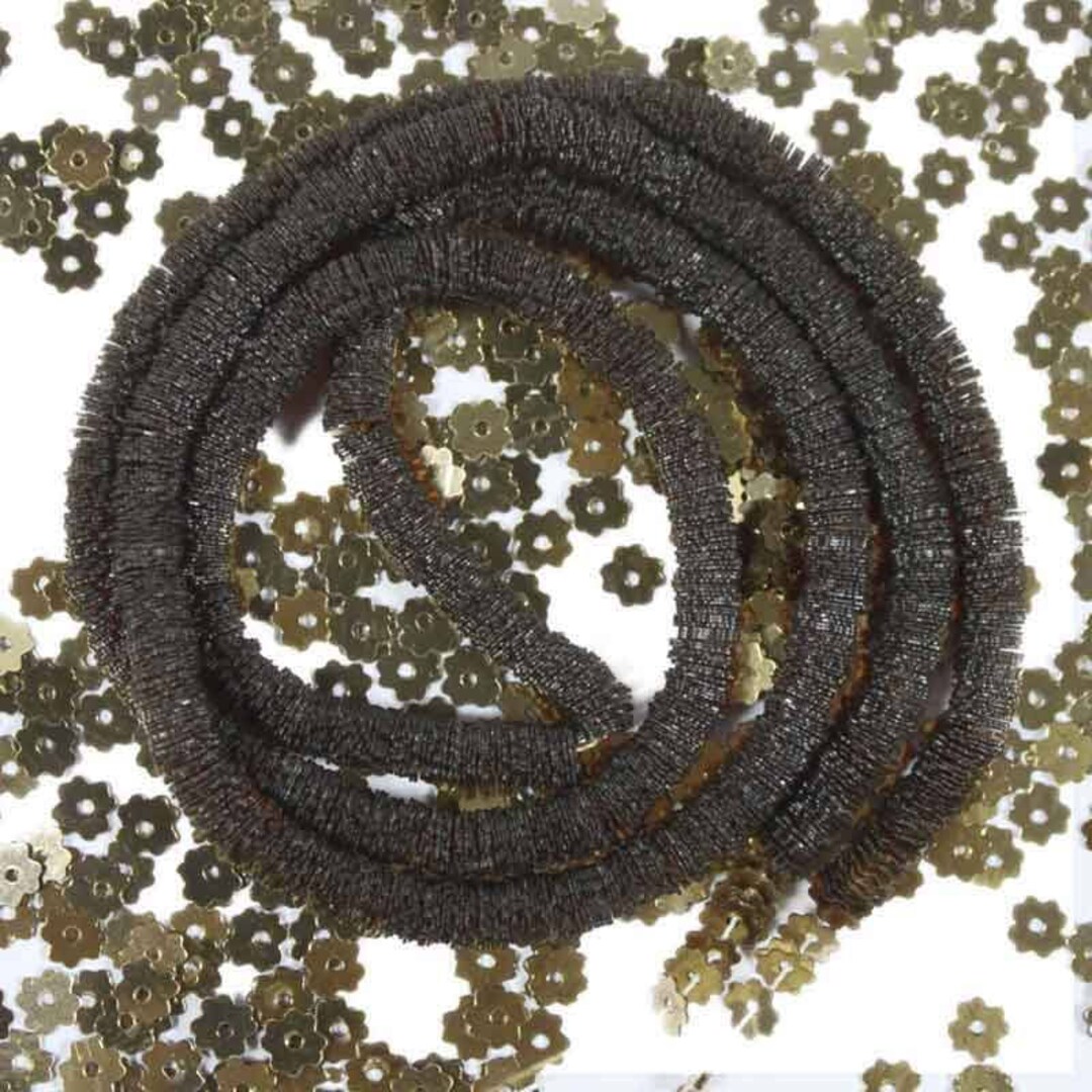 5MM Flower Shape Gold Color Sequins Strands (1400 Sequins/string ...