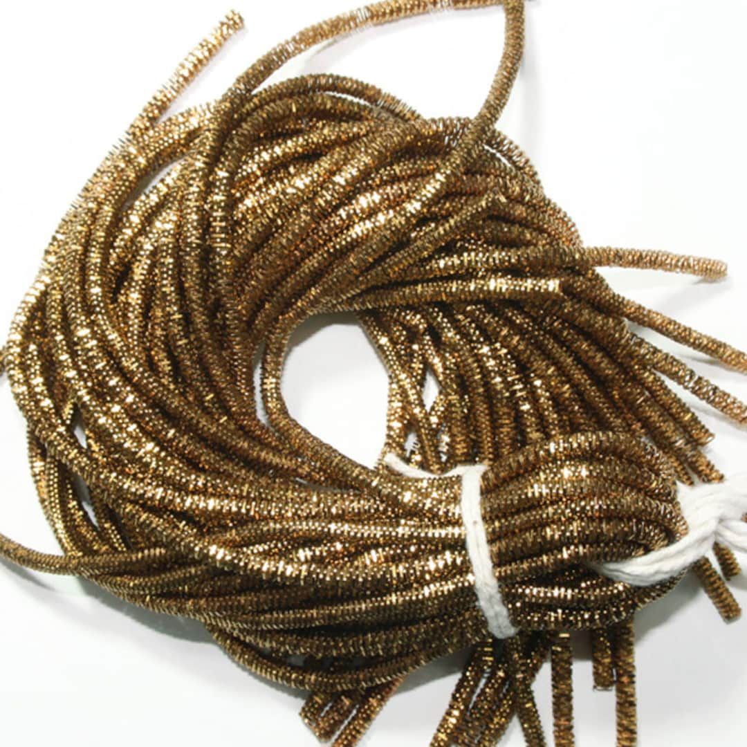 3MM, French Wire/ Metallic Rough Wire/ Bullion Wire in Antique Gold ...
