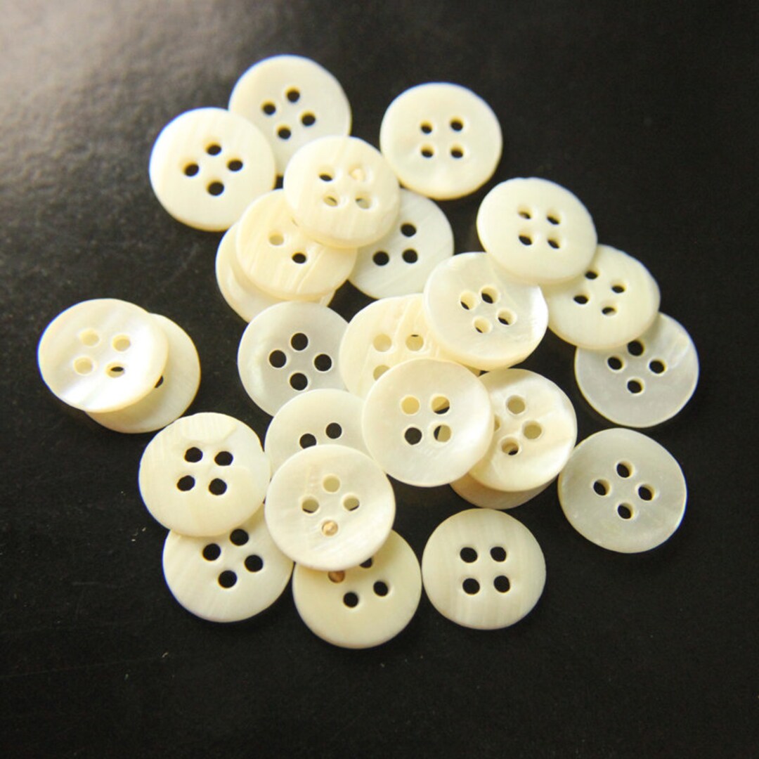72 Pieces Wafer Thin 11-12MM Four Hole Round Shape Shell - Etsy