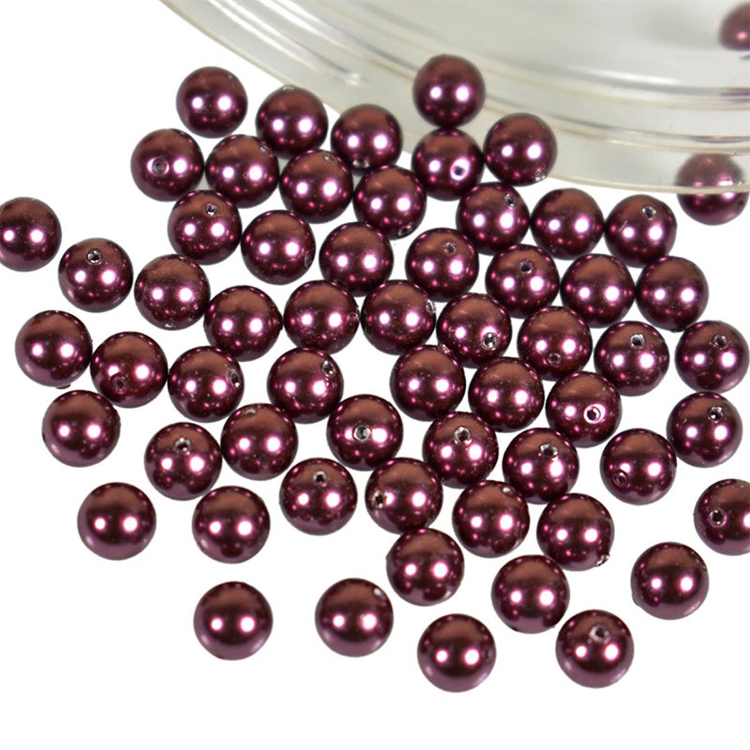 Premium Quality Crystal Glass Pearls in Bordeaux Color for Wedding ...
