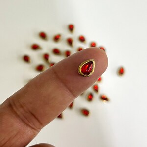 50 Pieces,5x8mm Red Color Tear Drop Shape Kundan Stones-embks5355a - Etsy