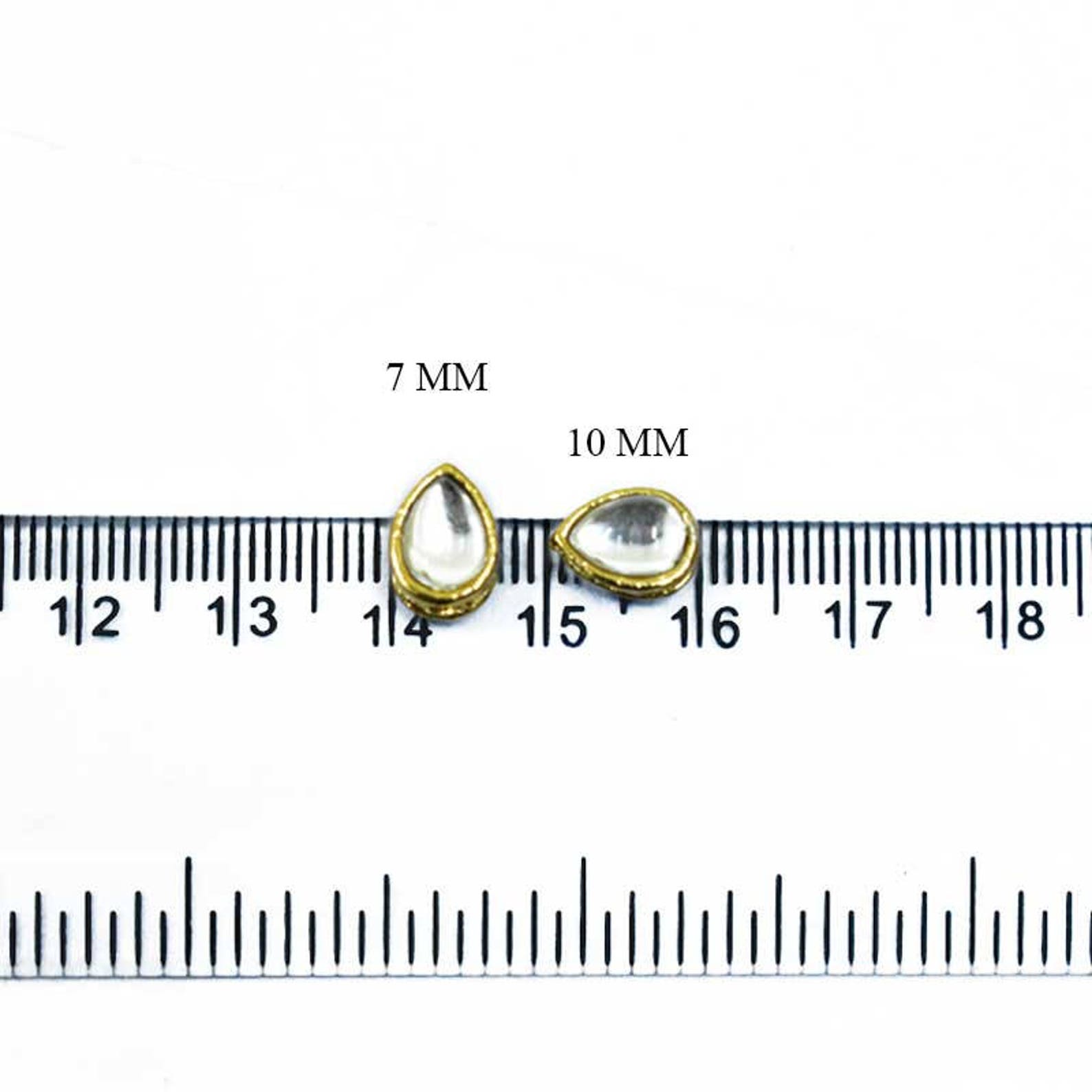 7x10mm Silver Color Tear Drop Shape Kundan Stones | Etsy