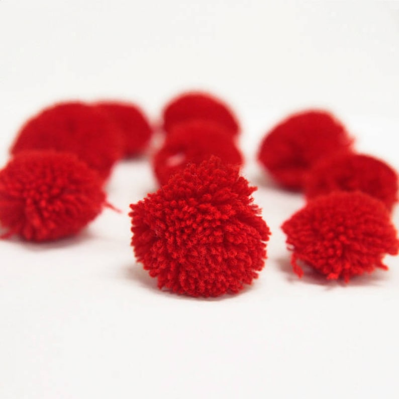 250 Pieces Small Pom Poms in Red Colour-emb2078 - Etsy