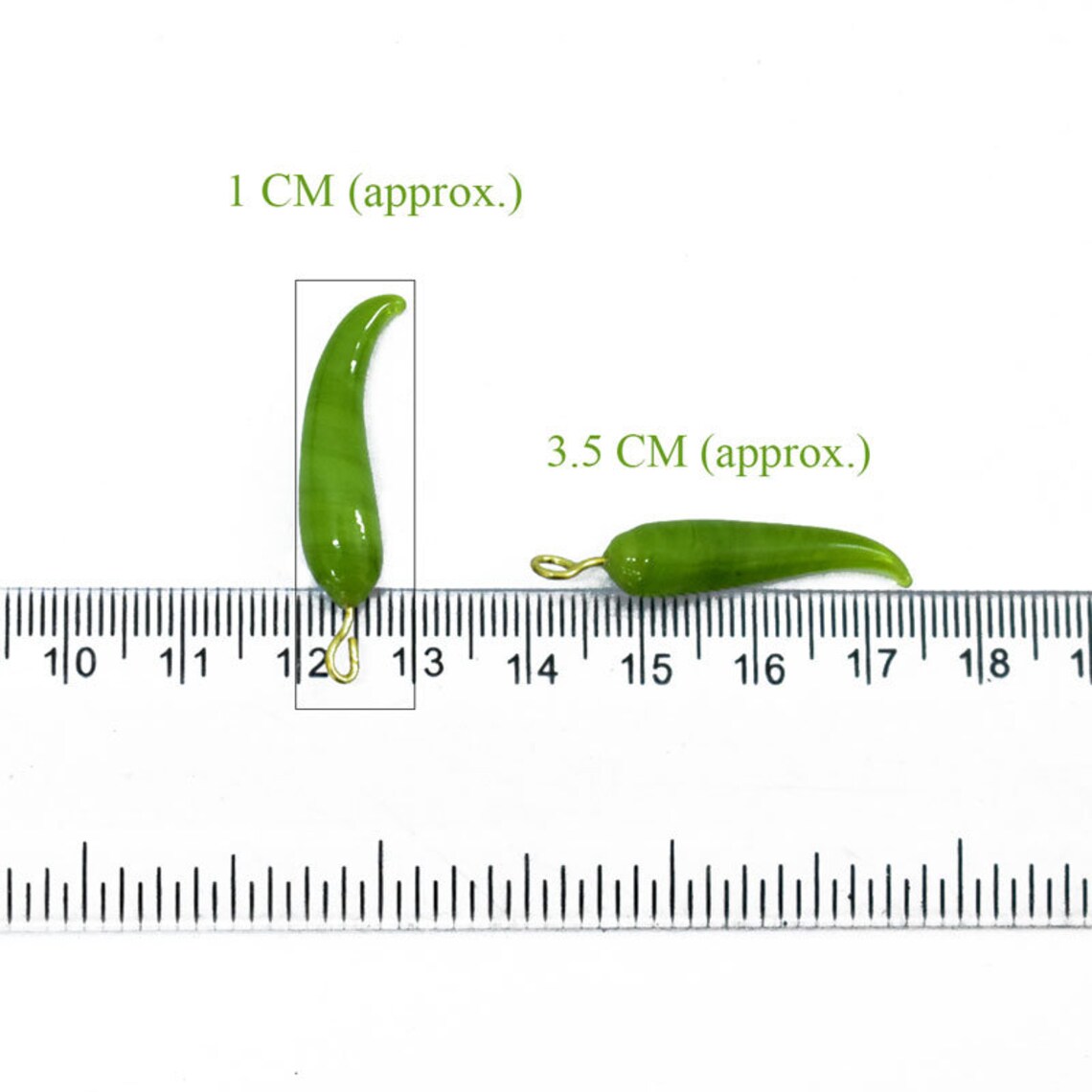 20 Pieceslight Green Color Chilli Shape Glass Pendant/chilli - Etsy