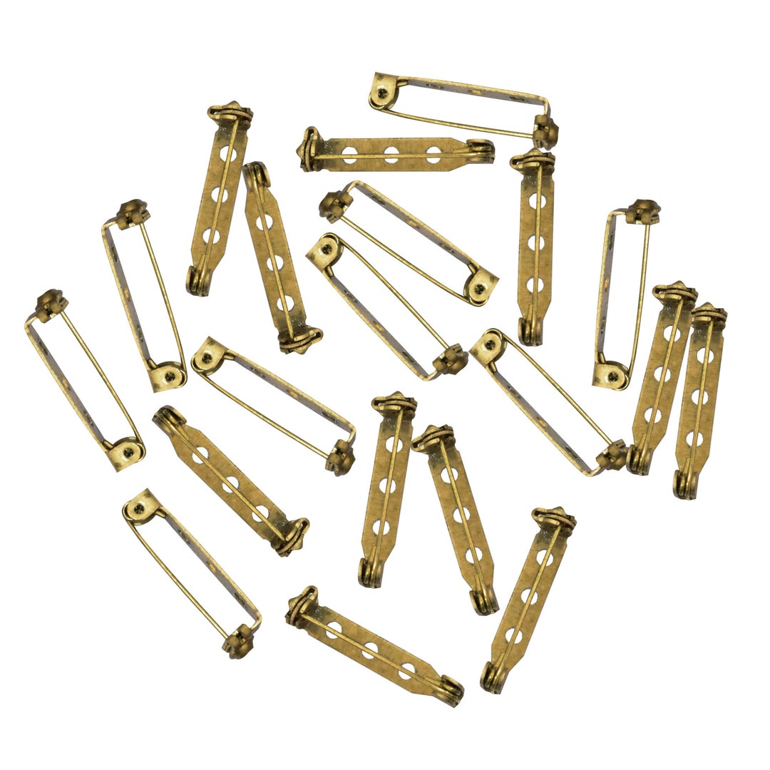 Brooch Pin Back Three Hole DIY Brass Brooch Making Findings Clasp Pin ...