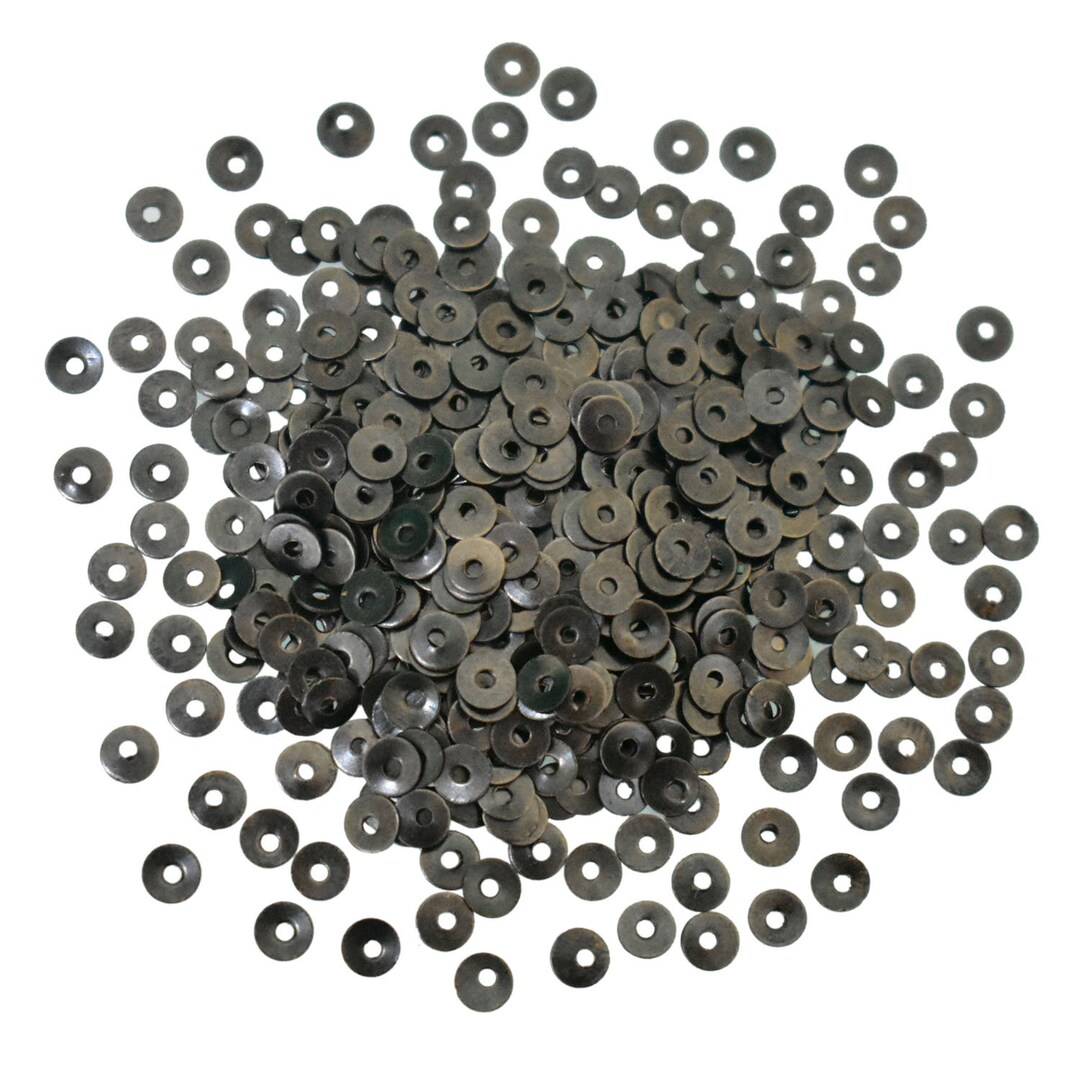 Metal Sequins Brass Metal Beads Round Shape Centre-hole in Gunmetal ...