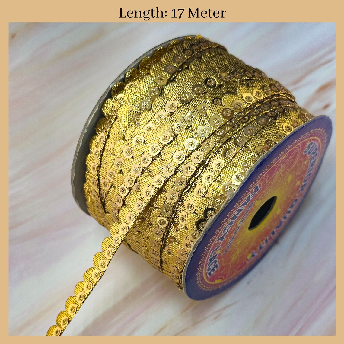 Embroiderymaterial Gold Sequins Sitara Lace Border for Duapatta ...