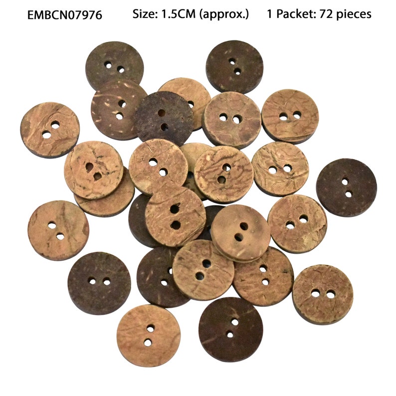 Coconut Shell Buttons Handmade 2 Hole Natural Coconut Fastener - Etsy