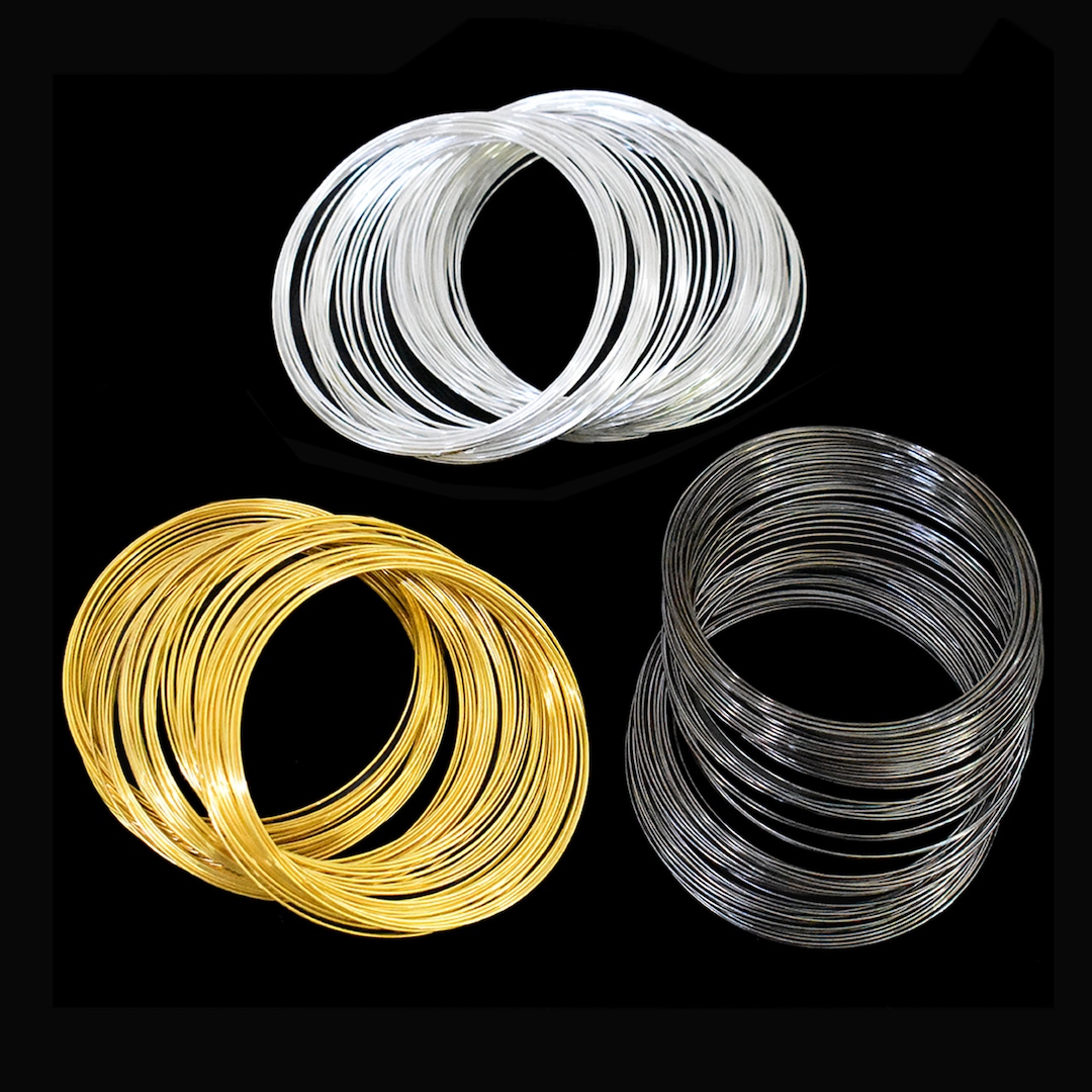 Memory Coil Iron Wire for Bracelets, Earring & Jewelry Making 100 Loops ...