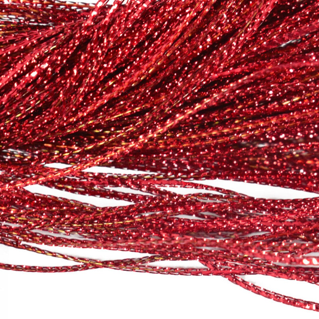 1 Roll, 1MM Dark Red Color Metallic Braided Cord (100 Meter per Roll ...