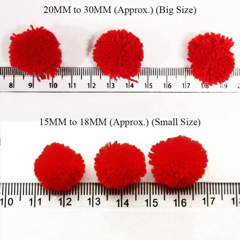 250 Pieces Small Pom Poms in Red Colour-emb2078 - Etsy