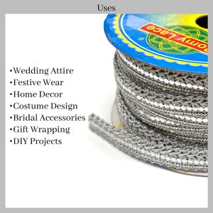 Zari Lace With Shining Sequence Sitara Lace for Sewing, Crafts, Dress ...