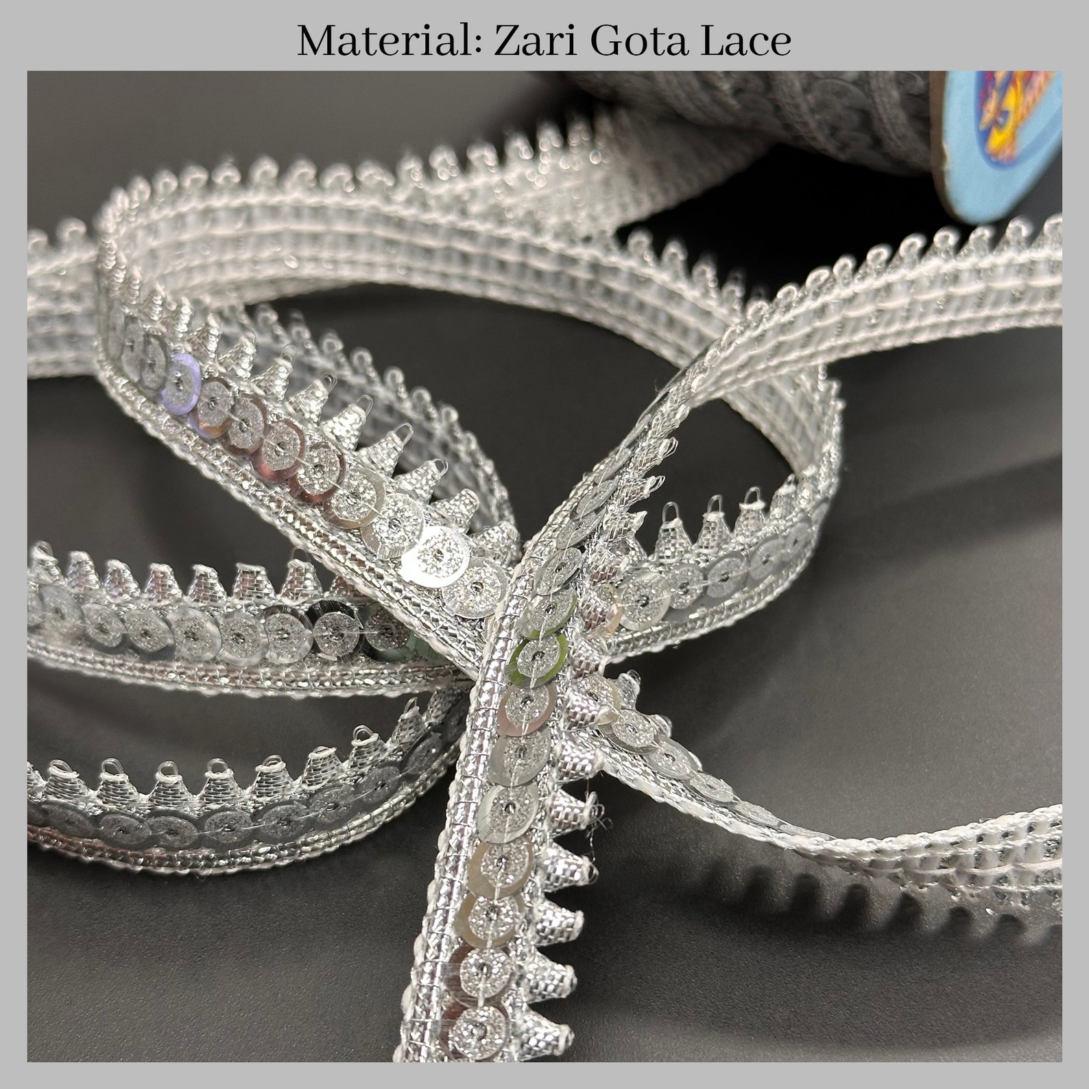 Shiny Sequence Sitara Zari Gota Lace for Sewing, Crafts, Dress, Wedding ...