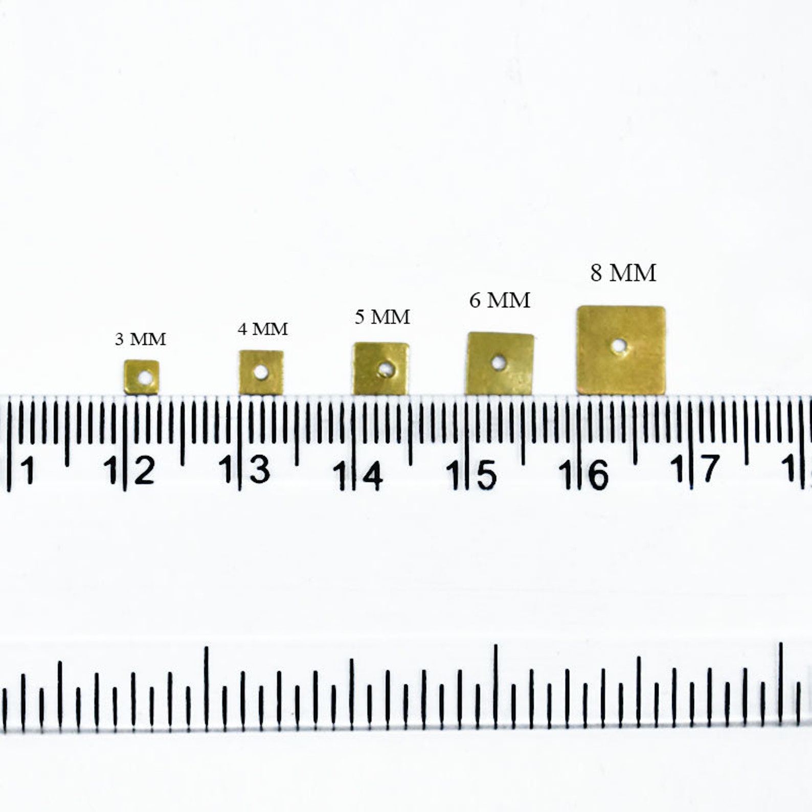 3MM/4MM/5MM/6MM/8MM, Square Shape Centre-hole Metal Sequins in Antique ...