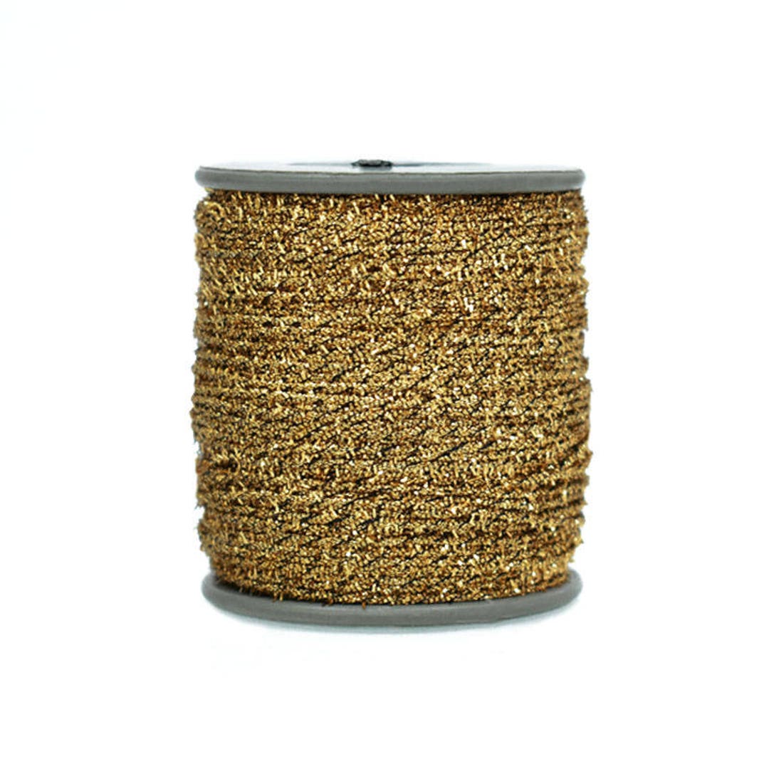 1MM Metallic Cotton Yarn in Dull Gold Color, 11 Stranded -1 Roll ...