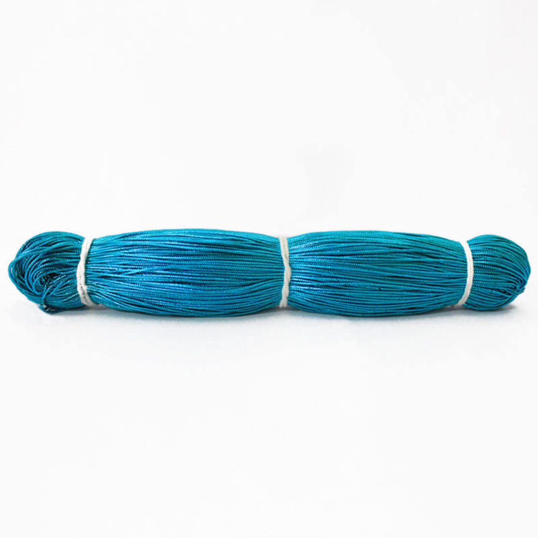 1MM, Metallic Braided Cord (sea Blue Colour) Made From Metallic Threads ...