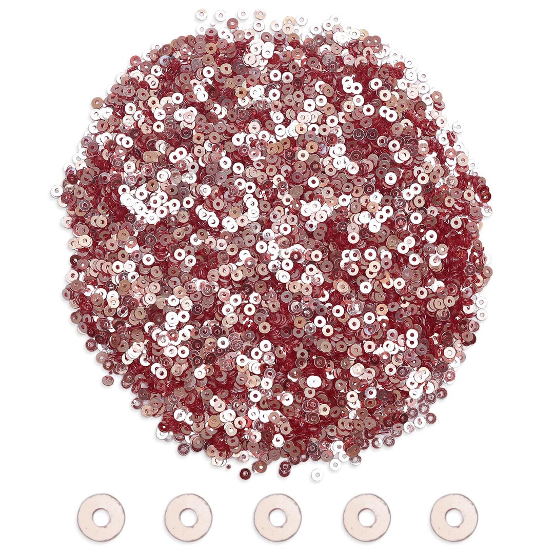 50 Grams, Round Shape Centre Hole Sequins Crystal Finish Sequins in ...