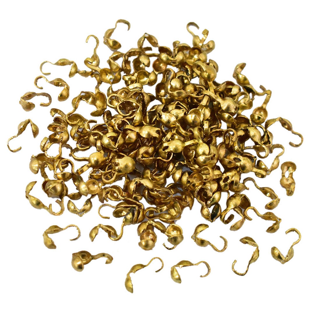 Clam Shell Metal Bead Tips Jewelry Findings Necklace End Tips ...