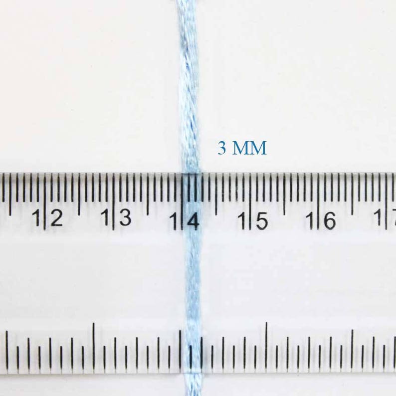1 Roll, 100 Meter (3MM) Baby Blue Color Rattail Satin Cord / Malai Dori ...
