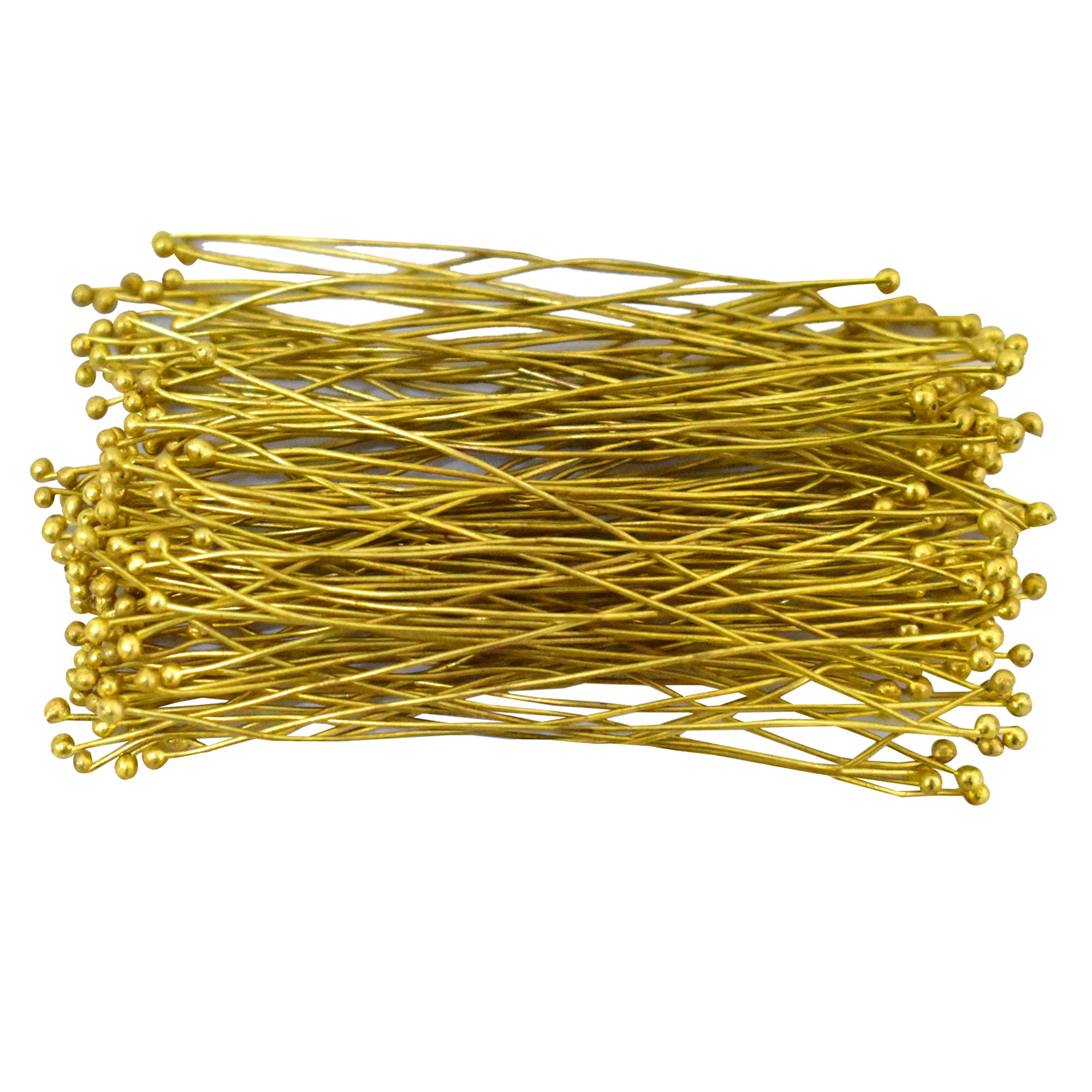 Ball End Head Pins Brass Double Round Ball Dot Headpins | Etsy