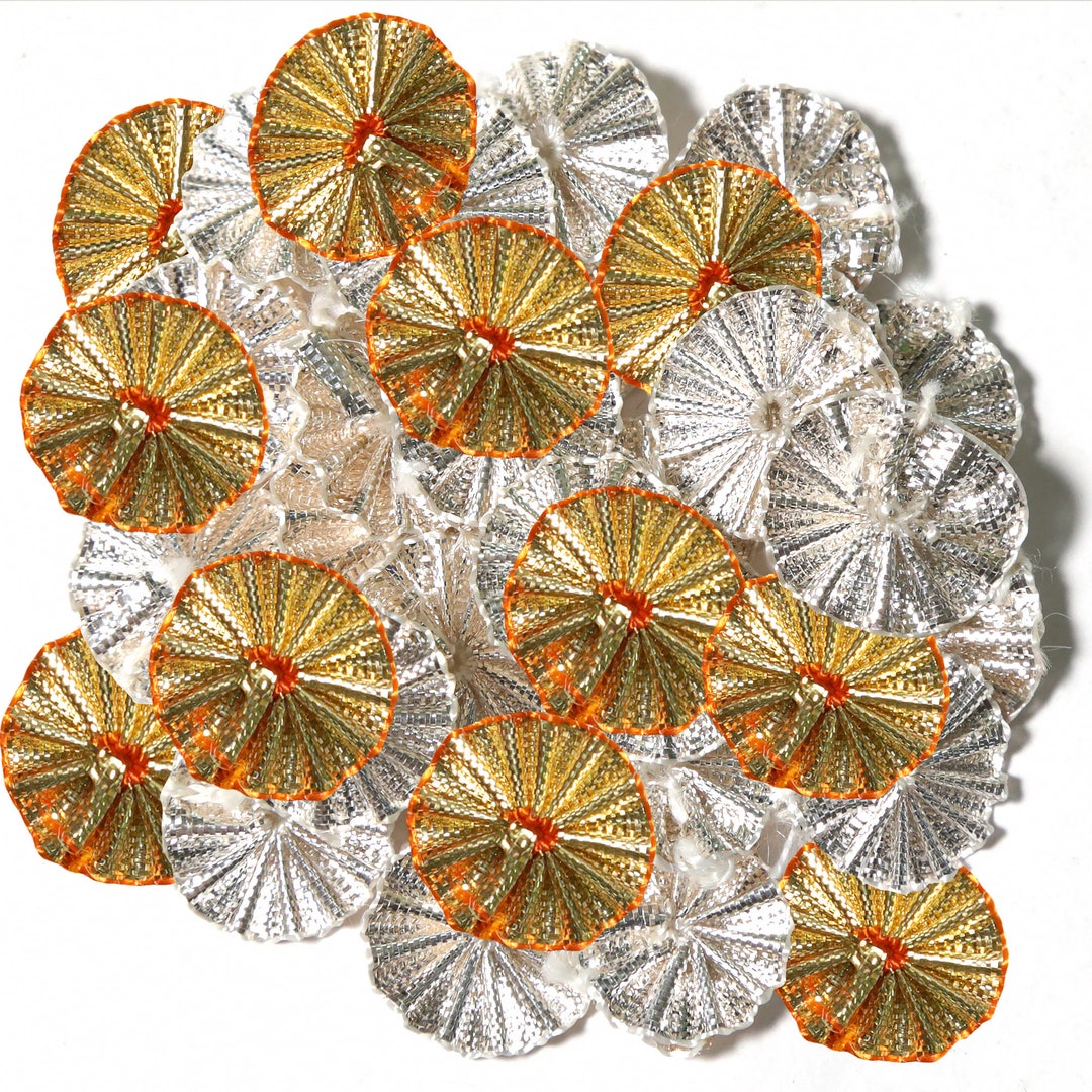 Embroiderymaterial 1.7 CM Gota Patti Flowers Appliques Patches for ...
