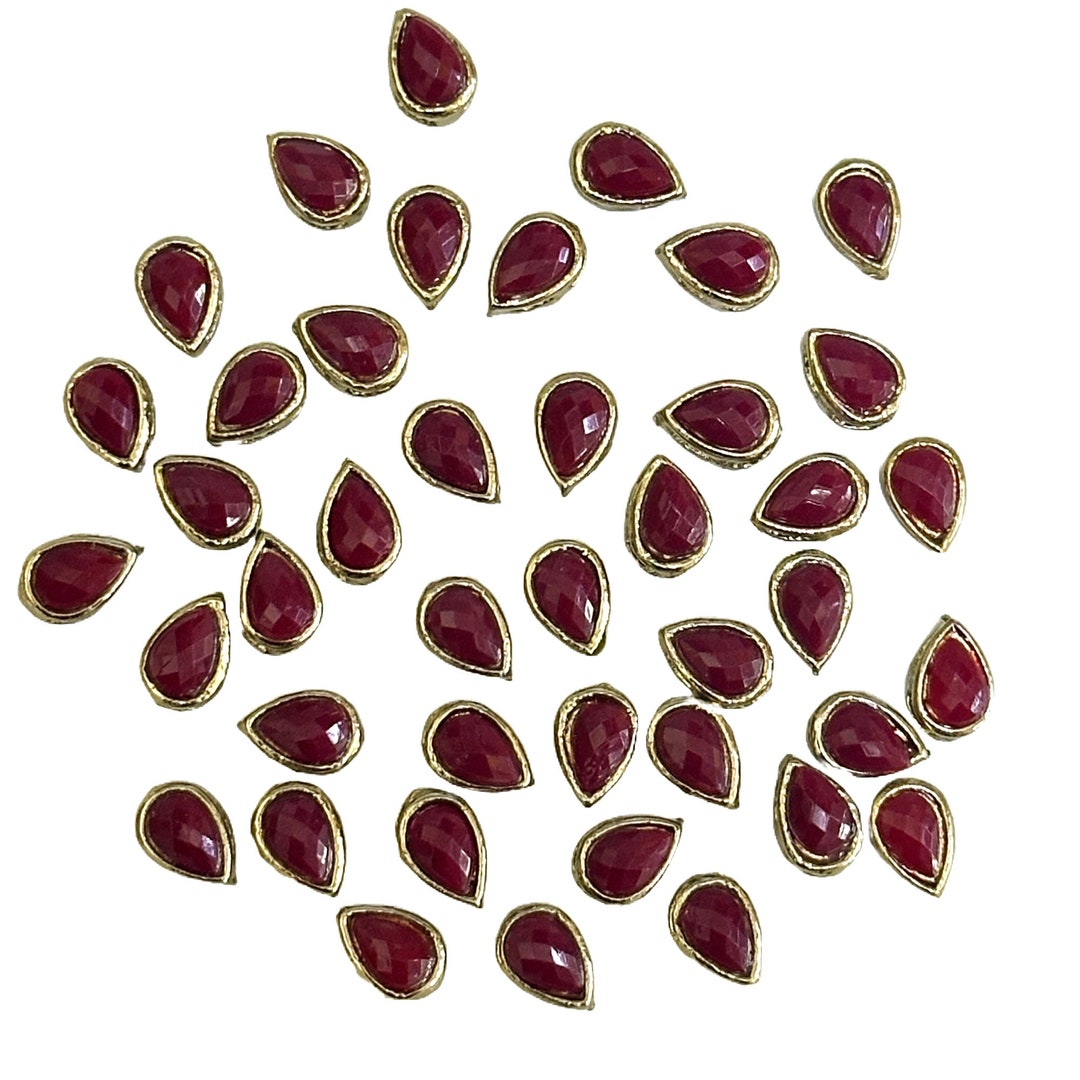 50 Pieces,maroon Color Tear Drop Shape Kundan Stones-embks5356 - Etsy