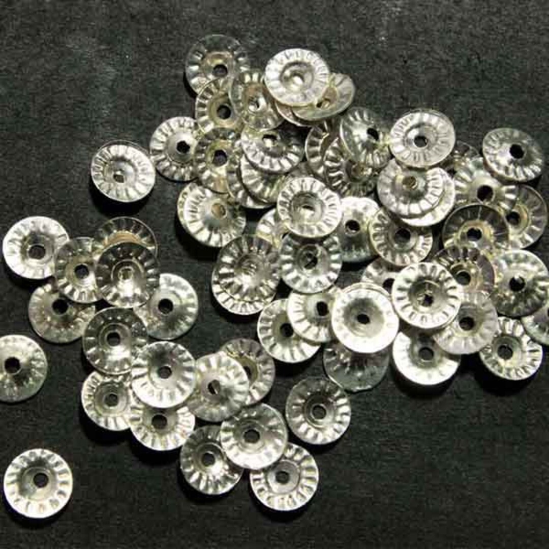 Metal Sequins Brass Metal Beads Round Shape Centre-hole Silver Sequins ...