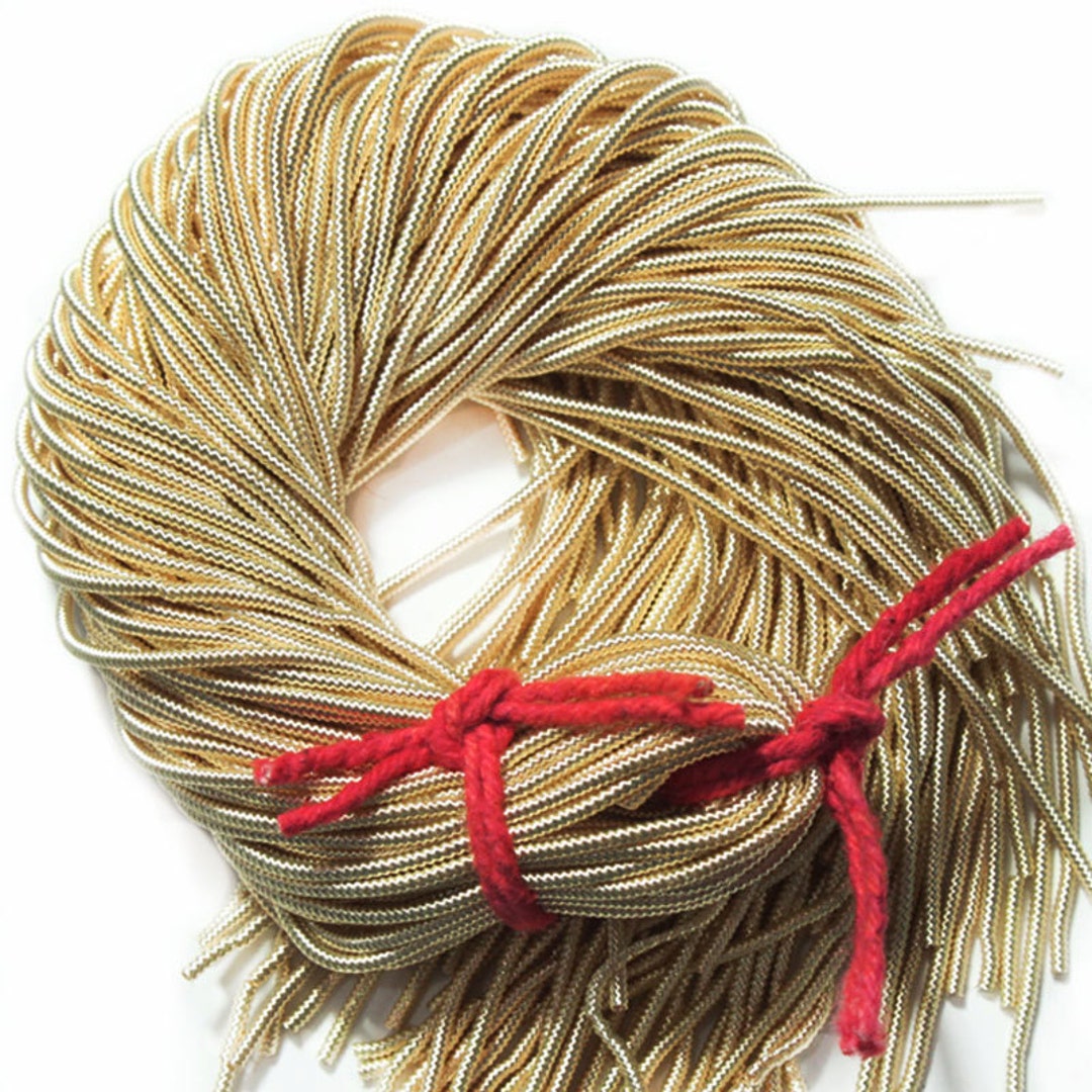 1.5 MM French Metallic Kora Wire in Light Gold Colour (100gram/packet ...