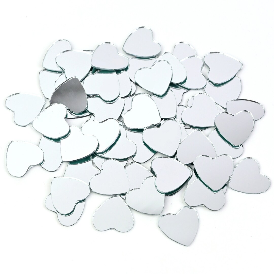Heart Shaped Shisha Mirrors for Lippan Art, Crafts, Embroidery, DIY ...