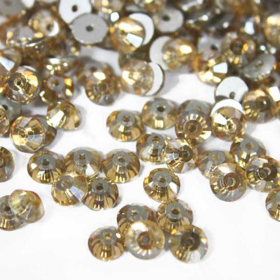 6MM Flat Back Golden Shadow Color Sew on Rhinestones | Etsy