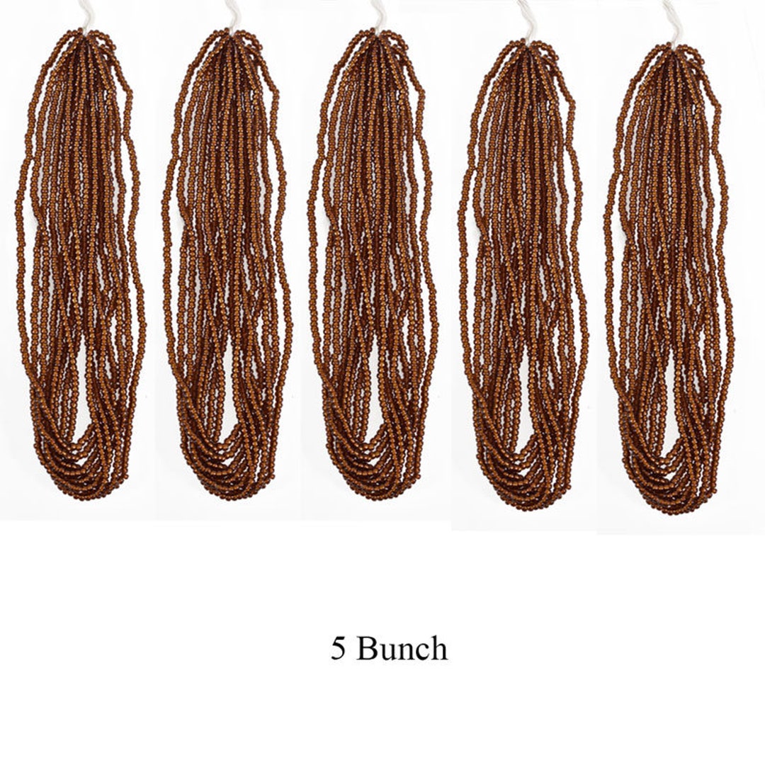 5 Bunch of 11/0 Seed Bead Strings in Golden Brown Color - Etsy