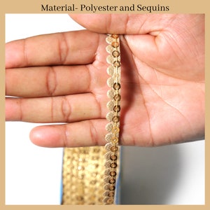 Embroiderymaterial Gold Sequins Sitara Lace Border for - Etsy