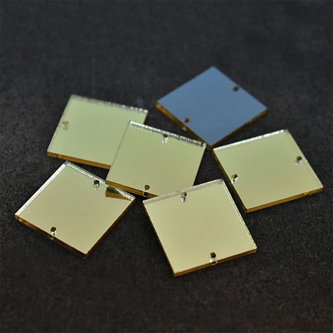 Sew on Acrylic Mirrors in Square Shape,laser Cut Acrylic Mirror Charms ...