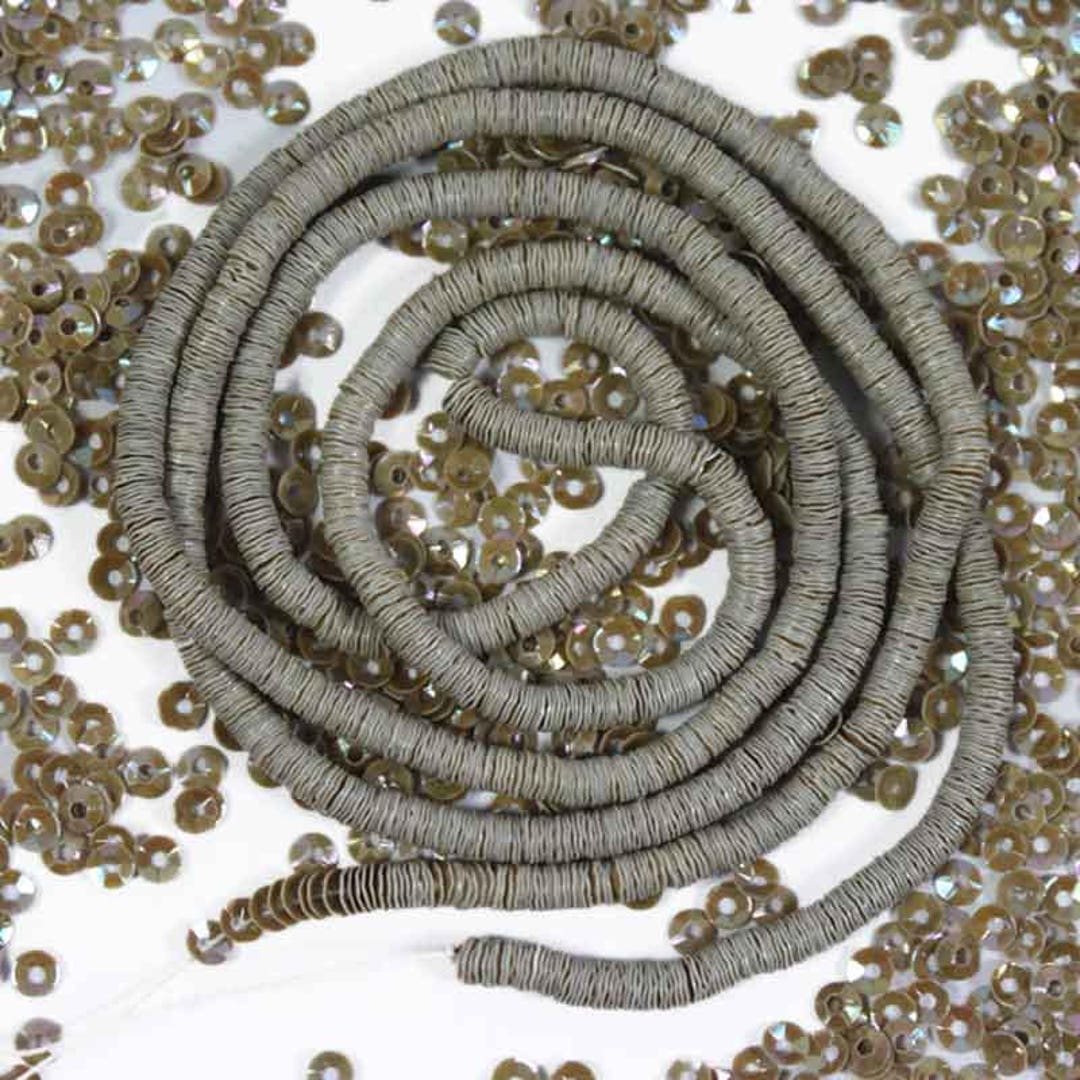 3MM Bowl Shape Light Tan Color Sequins Strands (2050 Sequins/string ...