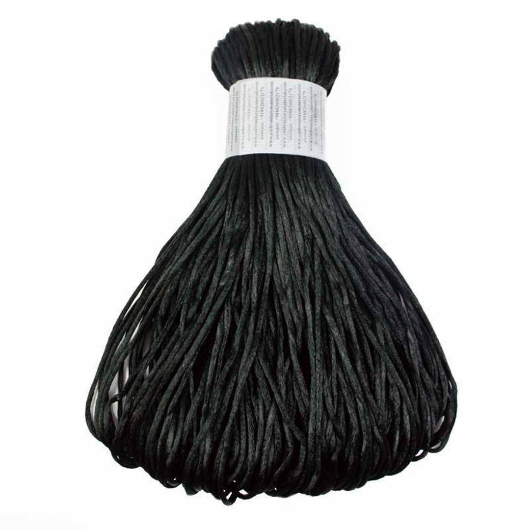 1 Roll, 100 Meter (3MM) Black Color Rattail Satin Cord / Malai Dori ...