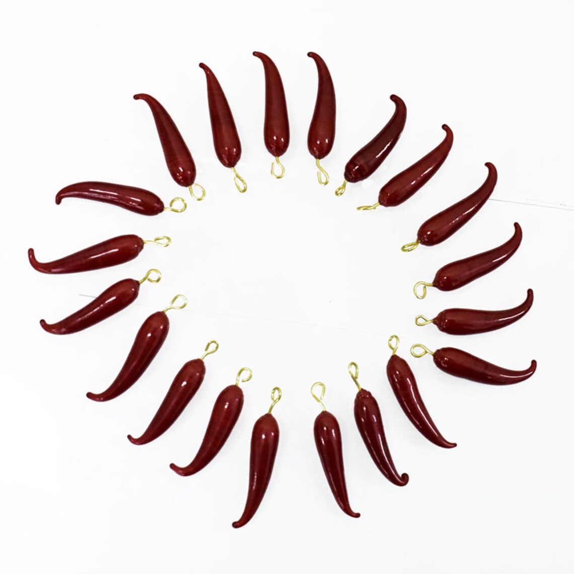 20piecesmaroon Chilli Shape Glass Pendant/chilli Pepper - Etsy UK