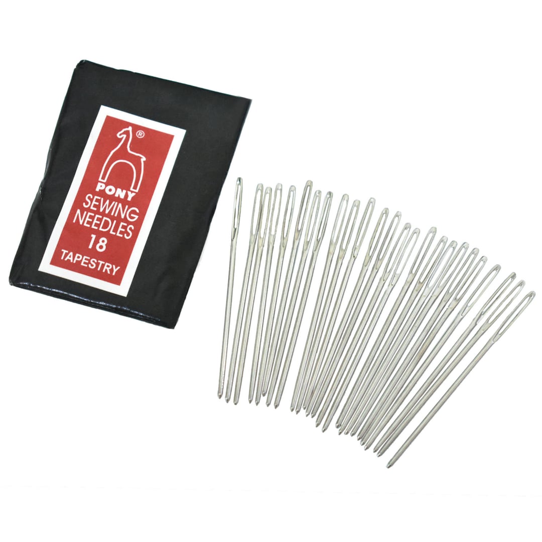 Pony Tapestry Needles Hand Sewing Needles for Cross Stitching Size 18 ...