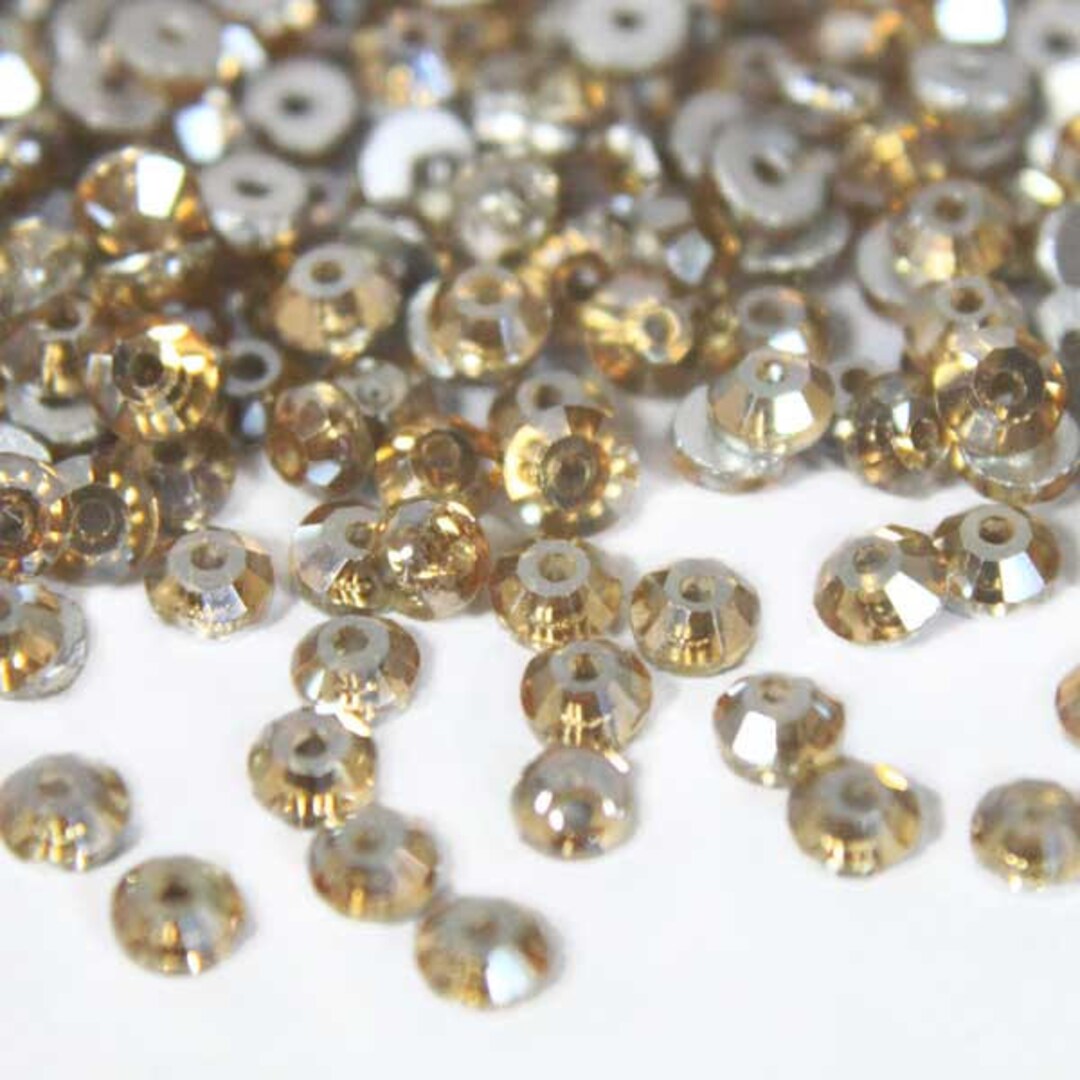 5MM, 144 Pieces Flat Back Golden Shadow Color Sew on Rhinestones ...