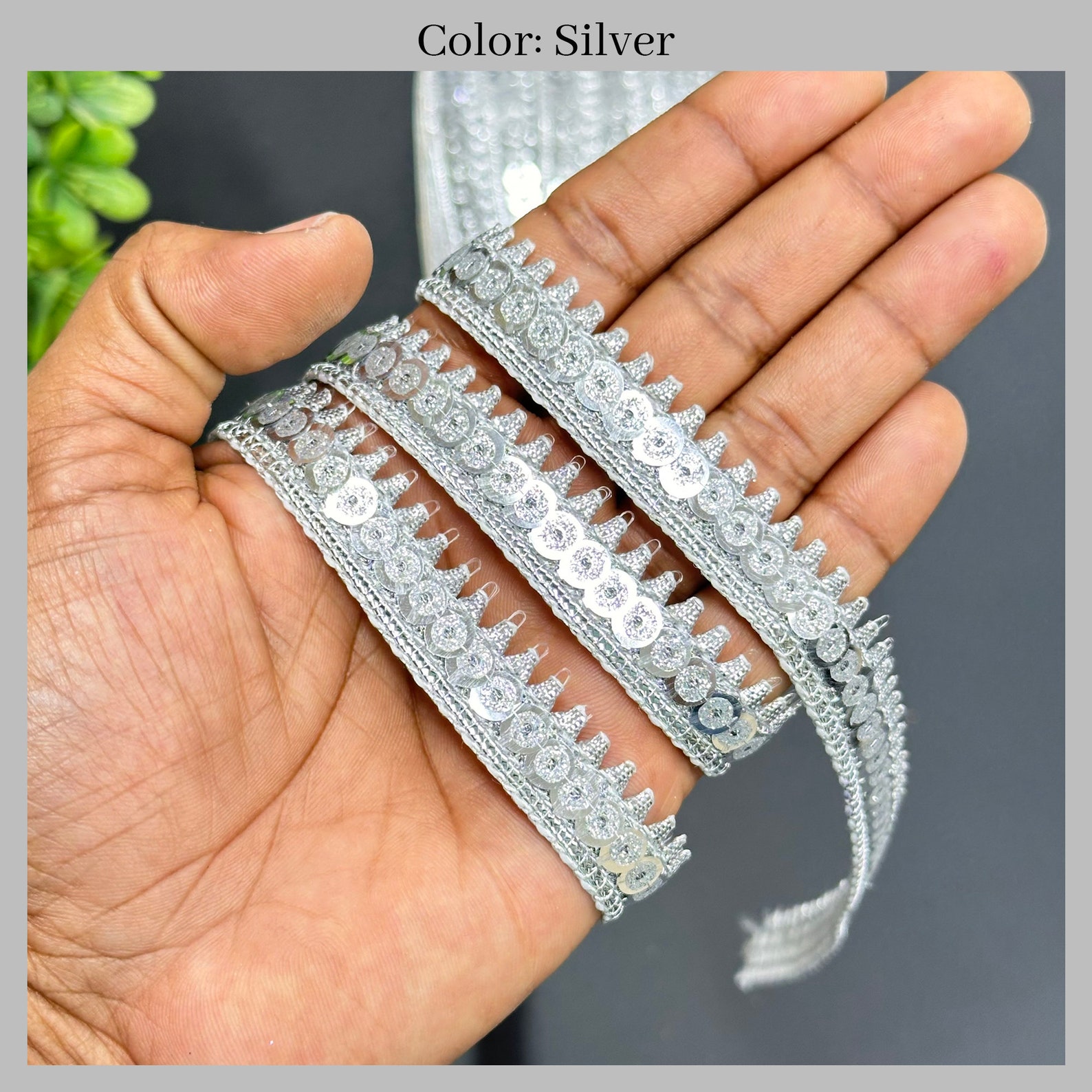 Shiny Sequence Sitara Zari Gota Lace for Sewing, Crafts, Dress, Wedding ...