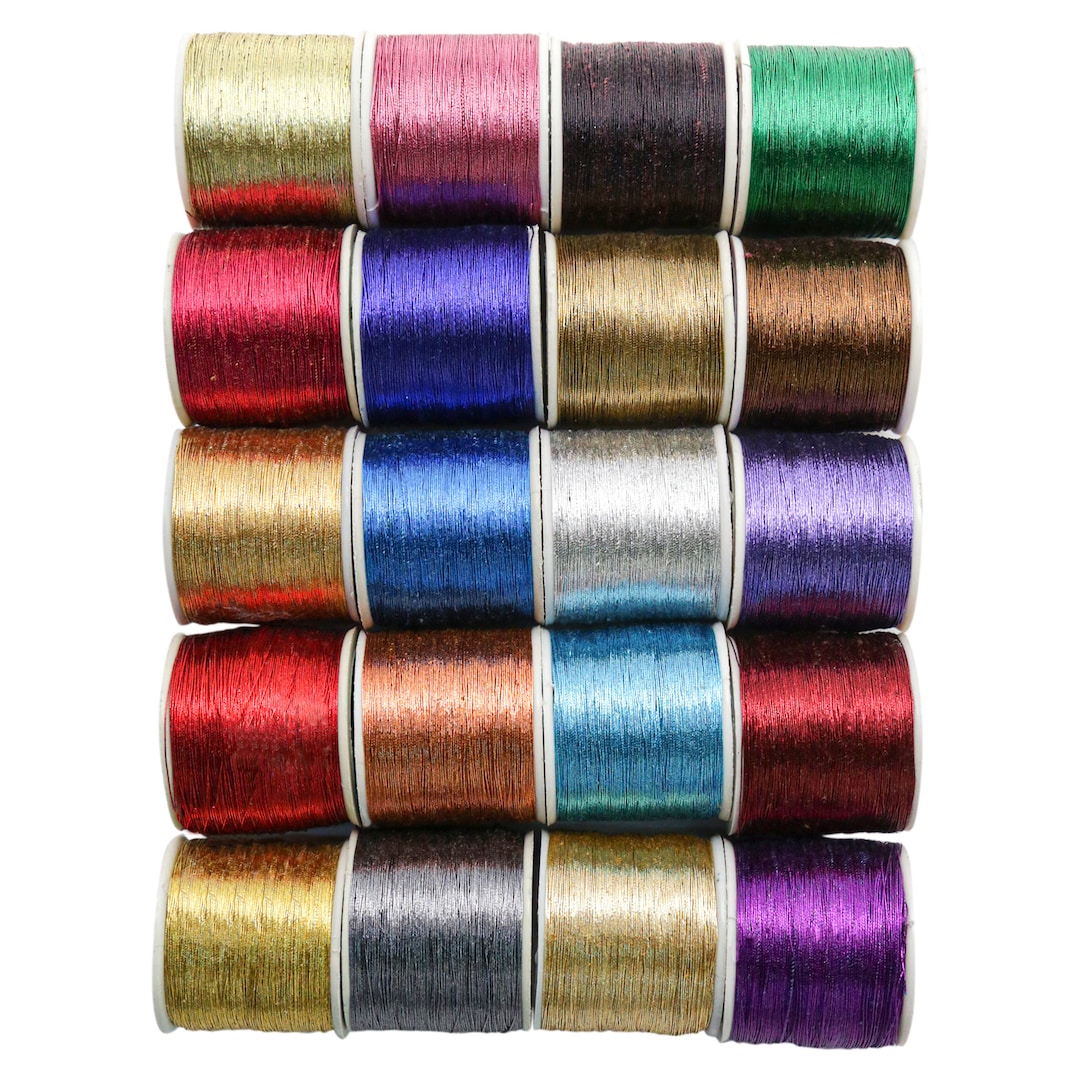 Metallic Zari Thread Combo for Embroidery, Sewing and Jewelry Making ...