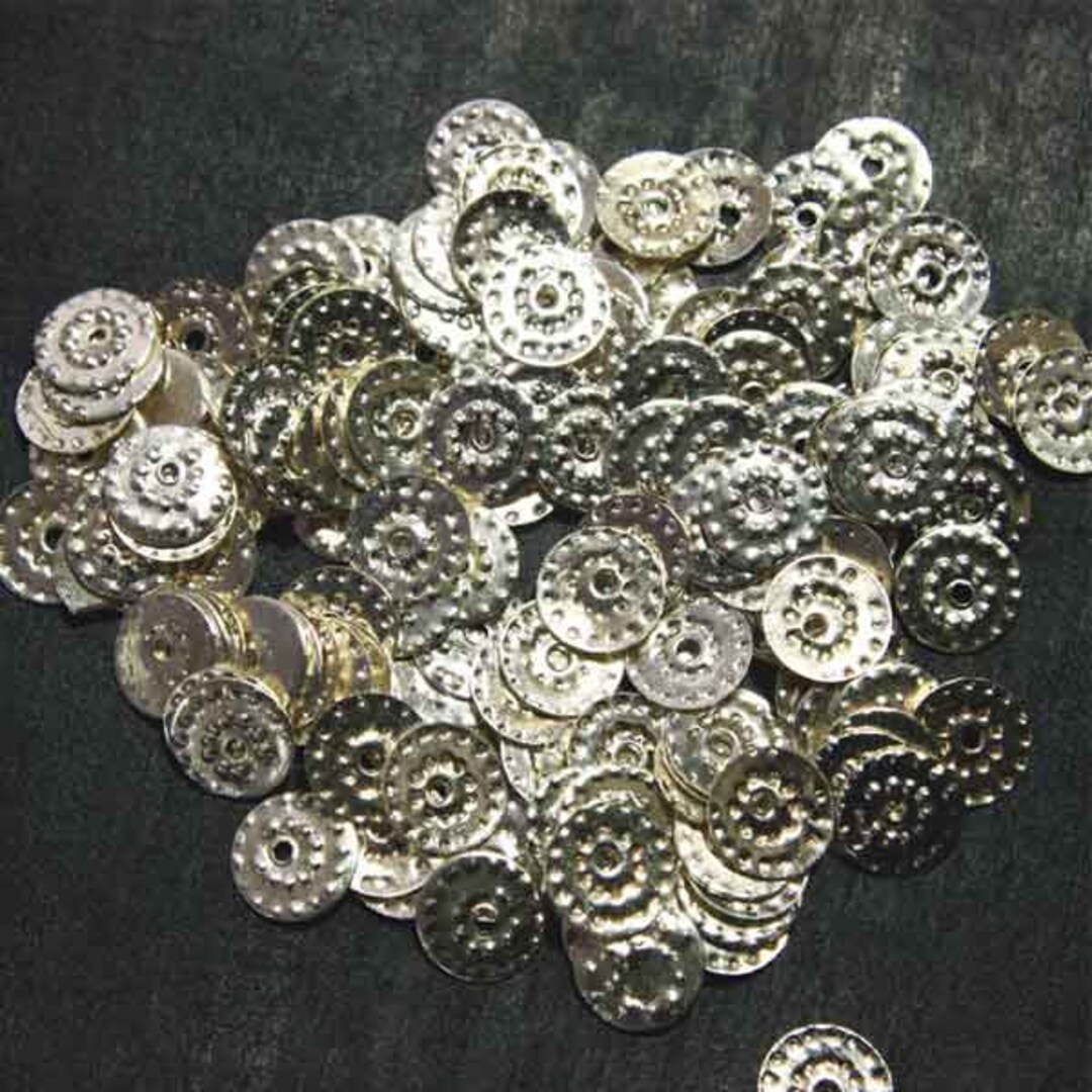 Metal Sequins Brass Metal Beads Round Shape Centre-hole Silver Sequins ...