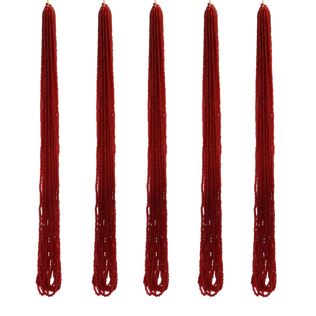 5 Bunch of 11/0 Seed Bead Strings in Red Color - Etsy