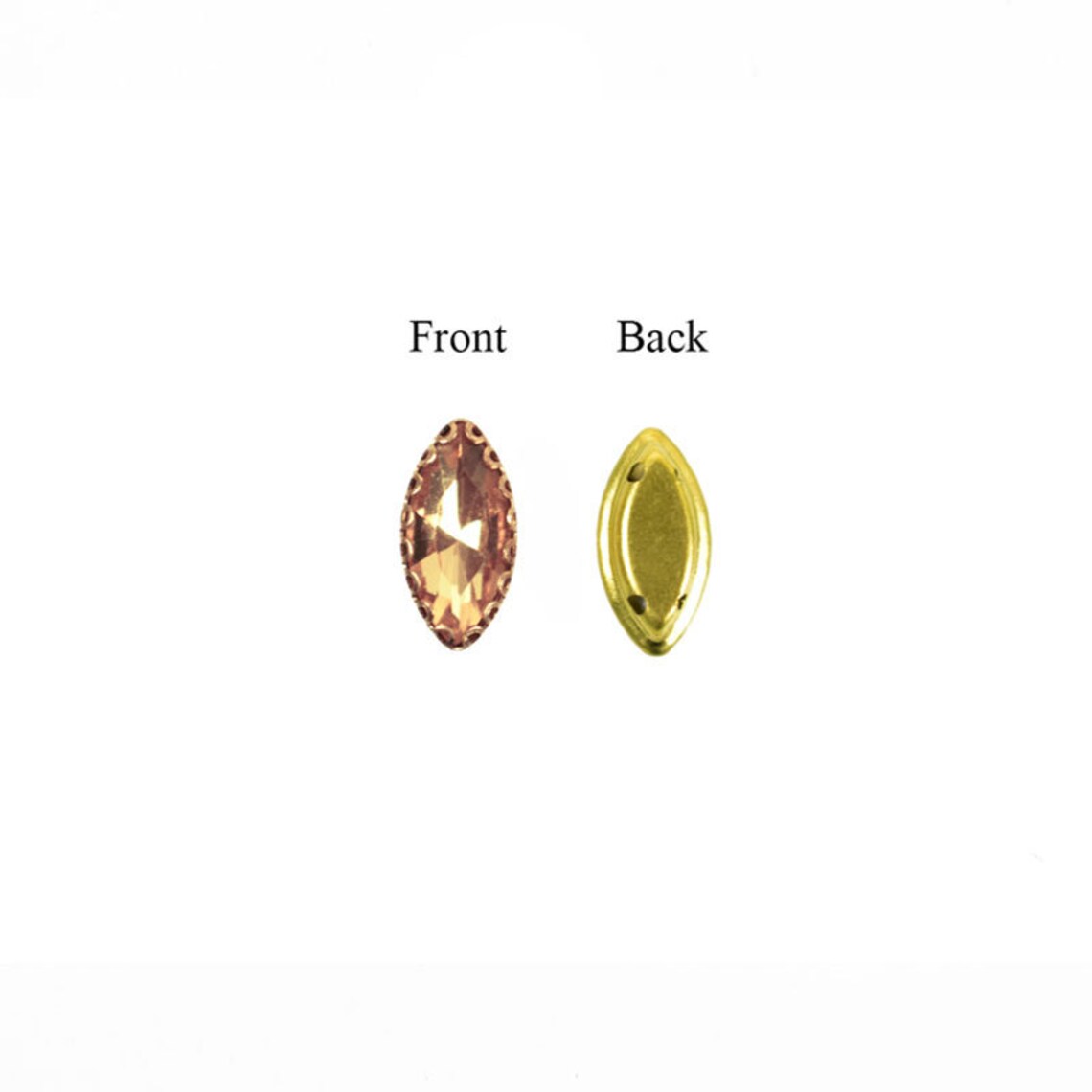 25 Pieces, Light Peach Color Sew on Glass Crystal Stone/rhinestones ...