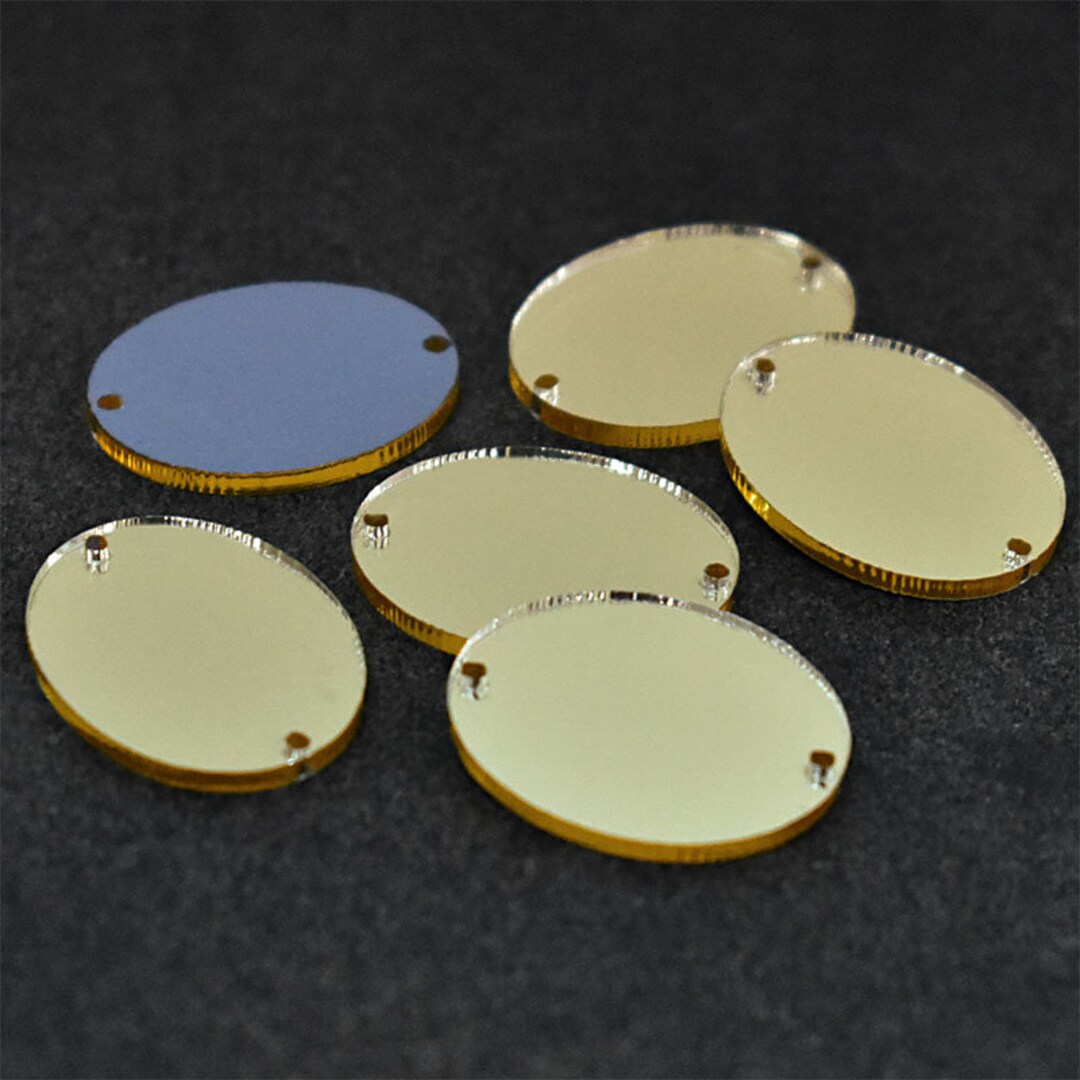 Sew on Acrylic Mirrors in Oval Shape,laser Cut Acrylic Mirror Charms ...