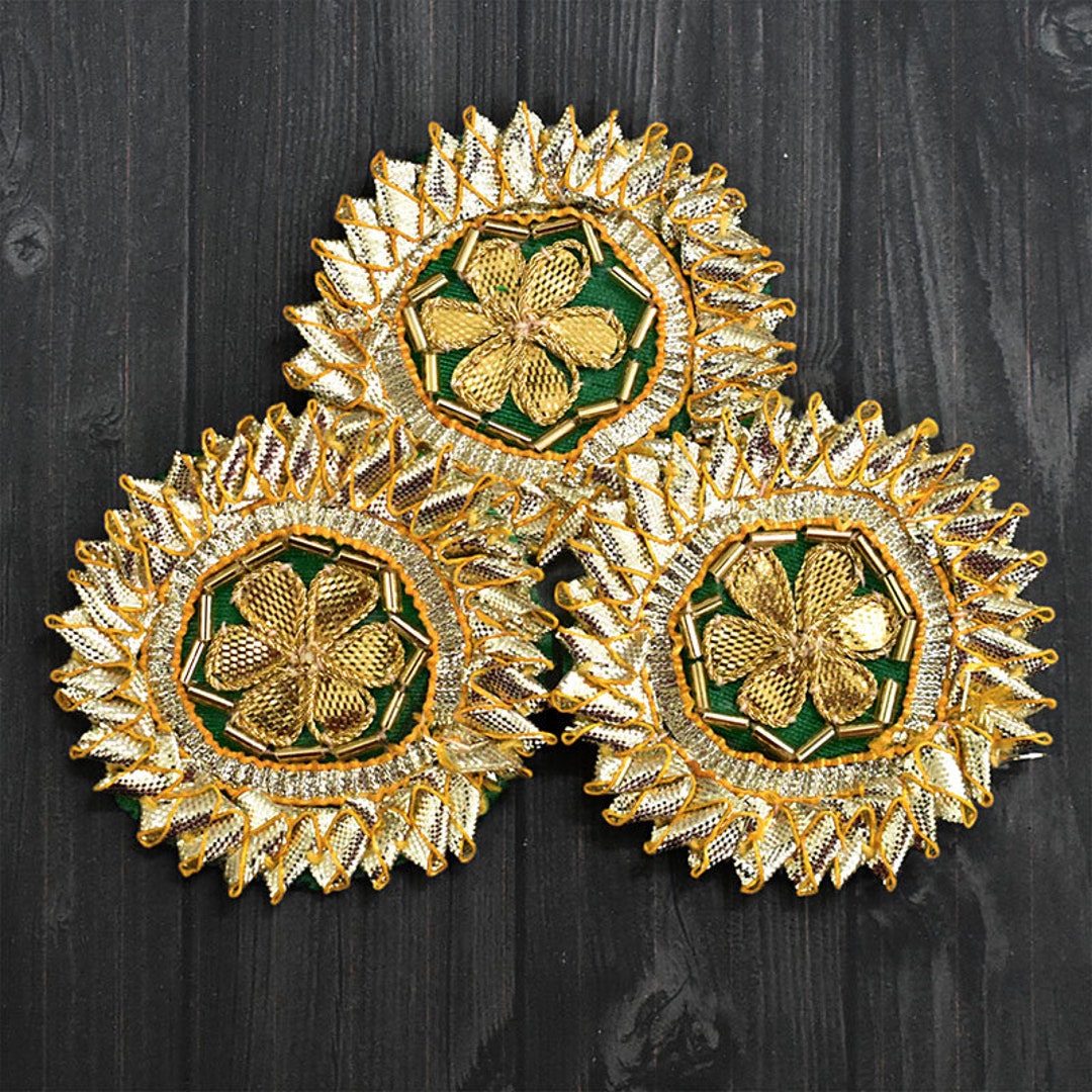 2 Piece,gota Patti Flower/sew on Gota Patch/gota Ribbon Patches/gota ...